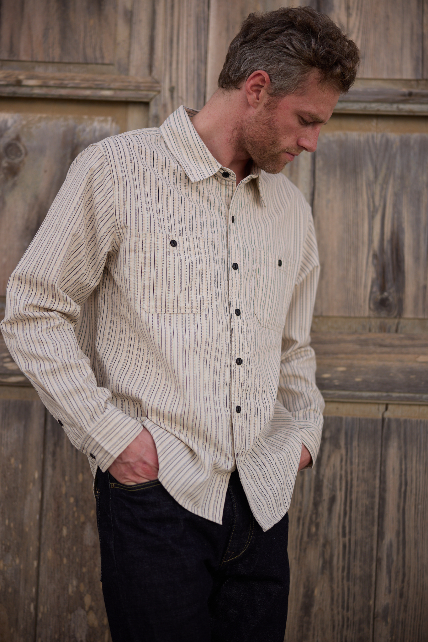 Chemise Le Lucide – Chemise workwear à rayures – Bastion Garment Supply
